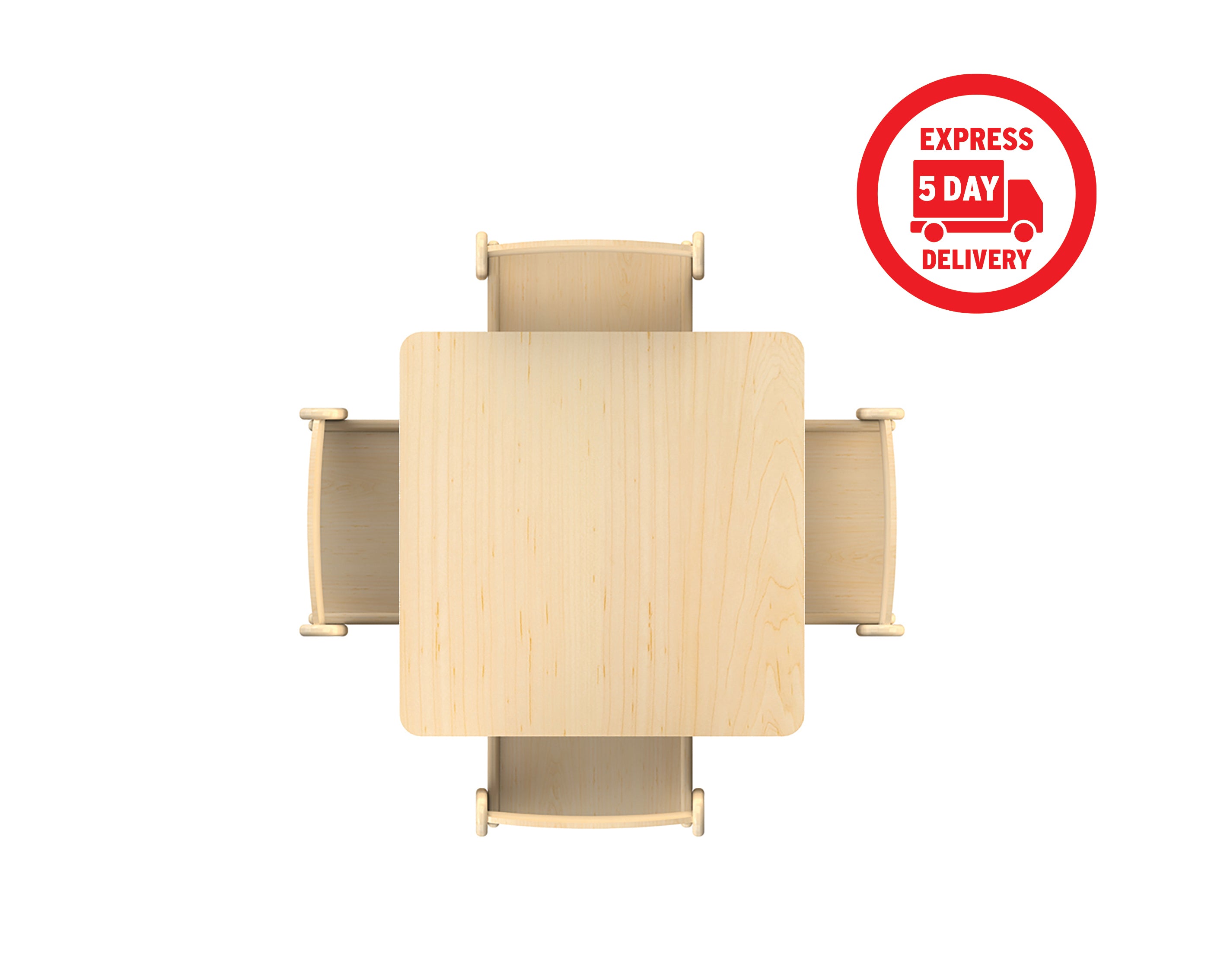 Small Rectangular Table + 4 Sturdy Chairs by Millhouse